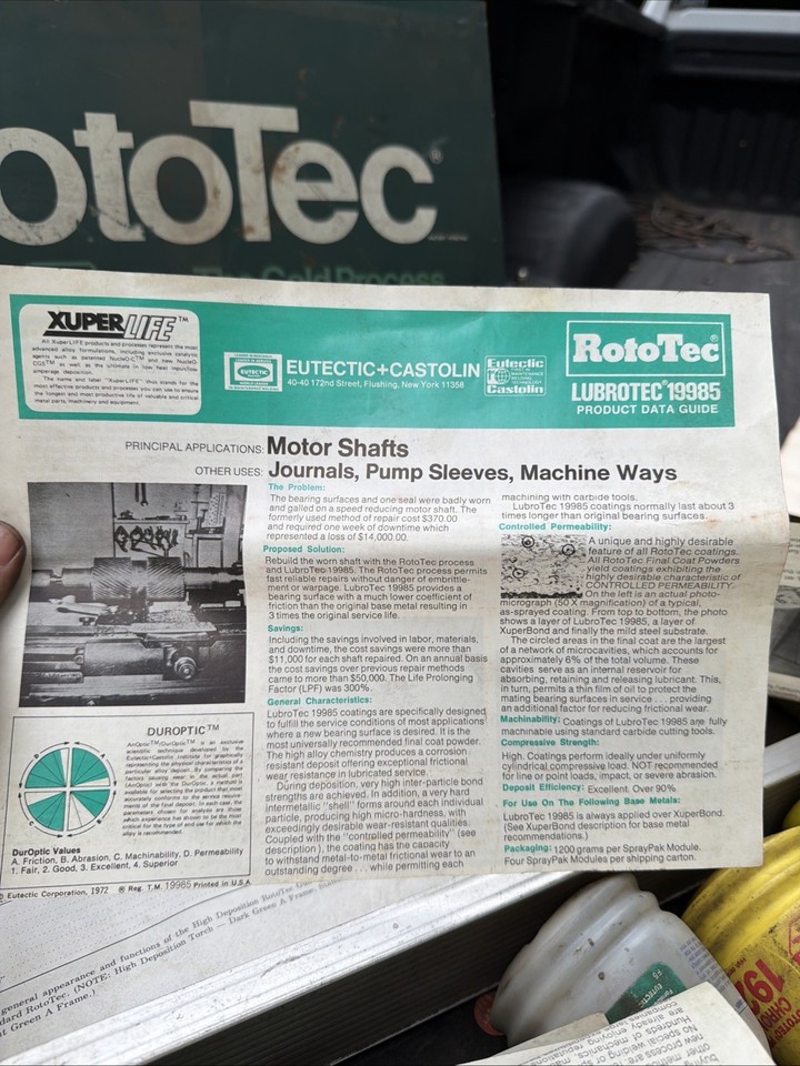 Castolin Eutectic Rototec II Powder Metal Alloy Spray Weld Gun Shaft ...