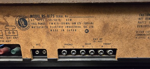 Panasonic RS-817S Stereo 8 Track Cassette AM/FM Stereo Recorder TESTED ...