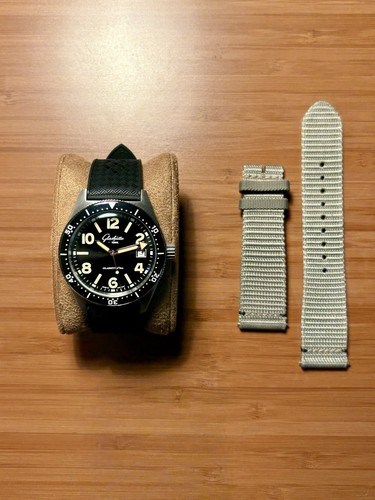 Glashütte Original SeaQ 39.5 mm Black Dial - Rubber and Fabric Straps ...