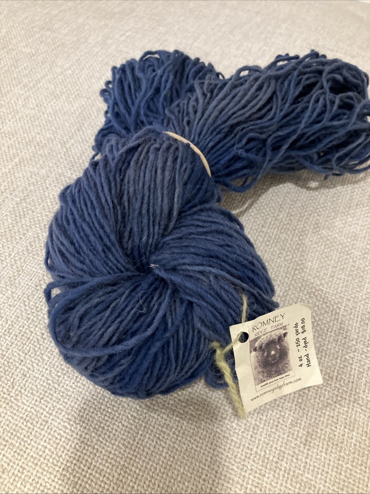 Romney Ridge Farm Yarn, Hand Dyed Wool, 4 oz, 250 Yards, Navy Blue | eBay