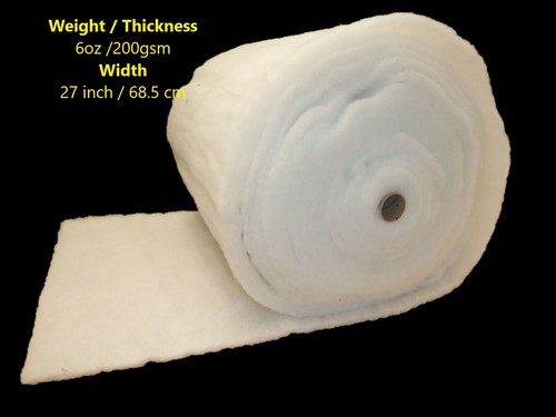 20m roll of 6oz Polyester Wadding Dacron Roll for Quilting Crafts and ...