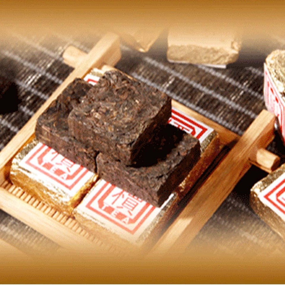 1Pc/Cup Mini Brick Tea Ripe Puerh Tea Yunnan Bulk Bohai Square Puer Tea ...