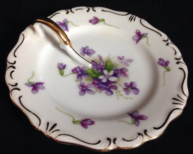Rossetti Spring Violets Fine China 6" Lemon Dish Occupied Japan Hand ...