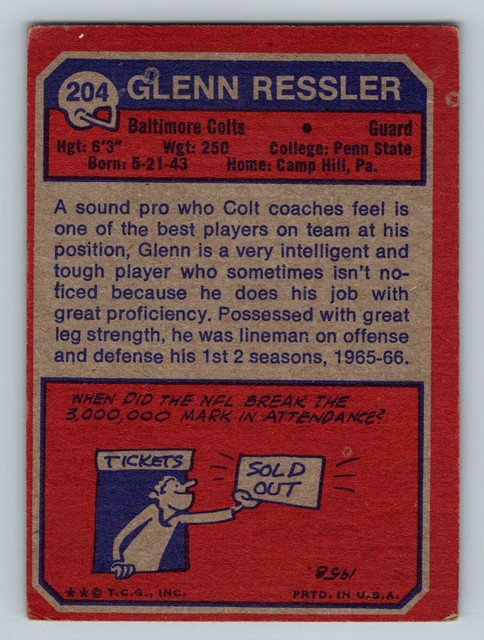 1973 Topps - #204 Glenn Ressler (RC) for sale online | eBay