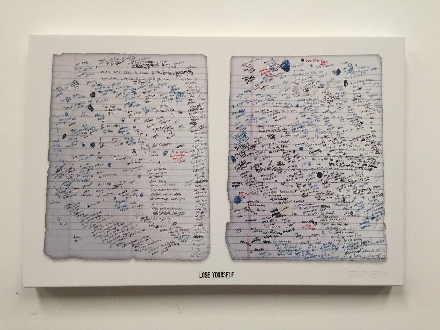 Eminem Shady Lose Yourself lryics Signed Canvas 143/300 | eBay