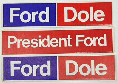 1976 Ford Dole President Bumper Sticker Presidential Campaign Political ...