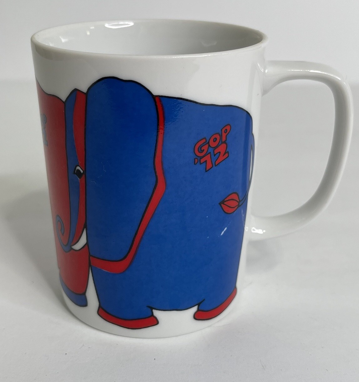 Fitz and Floyd mug set of 2 mugs Democrat Republican 1972 donkey ...