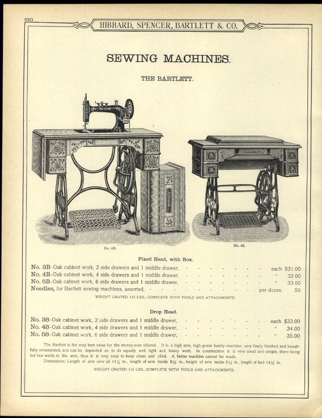 1890s PAPER AD 3 PG The Bartlett Conover Automatic Sewing Machine | eBay