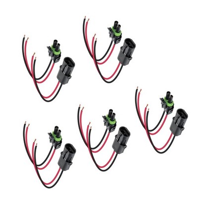 5 Pairs OLS 2-Wire Weather Pack Connector Kit Assembled with 6" 16 AWG ...
