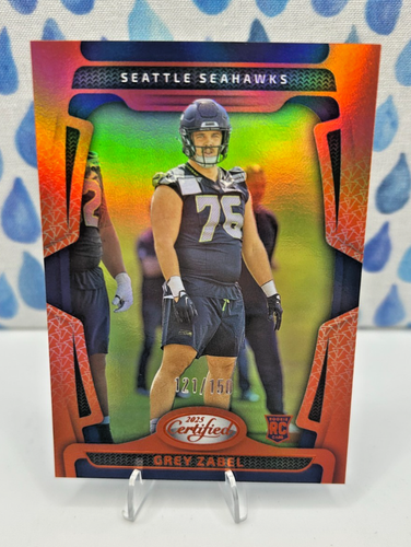 Grey Zabel- 2025 Certified Football RC #153, Mirror Orange /150 ...