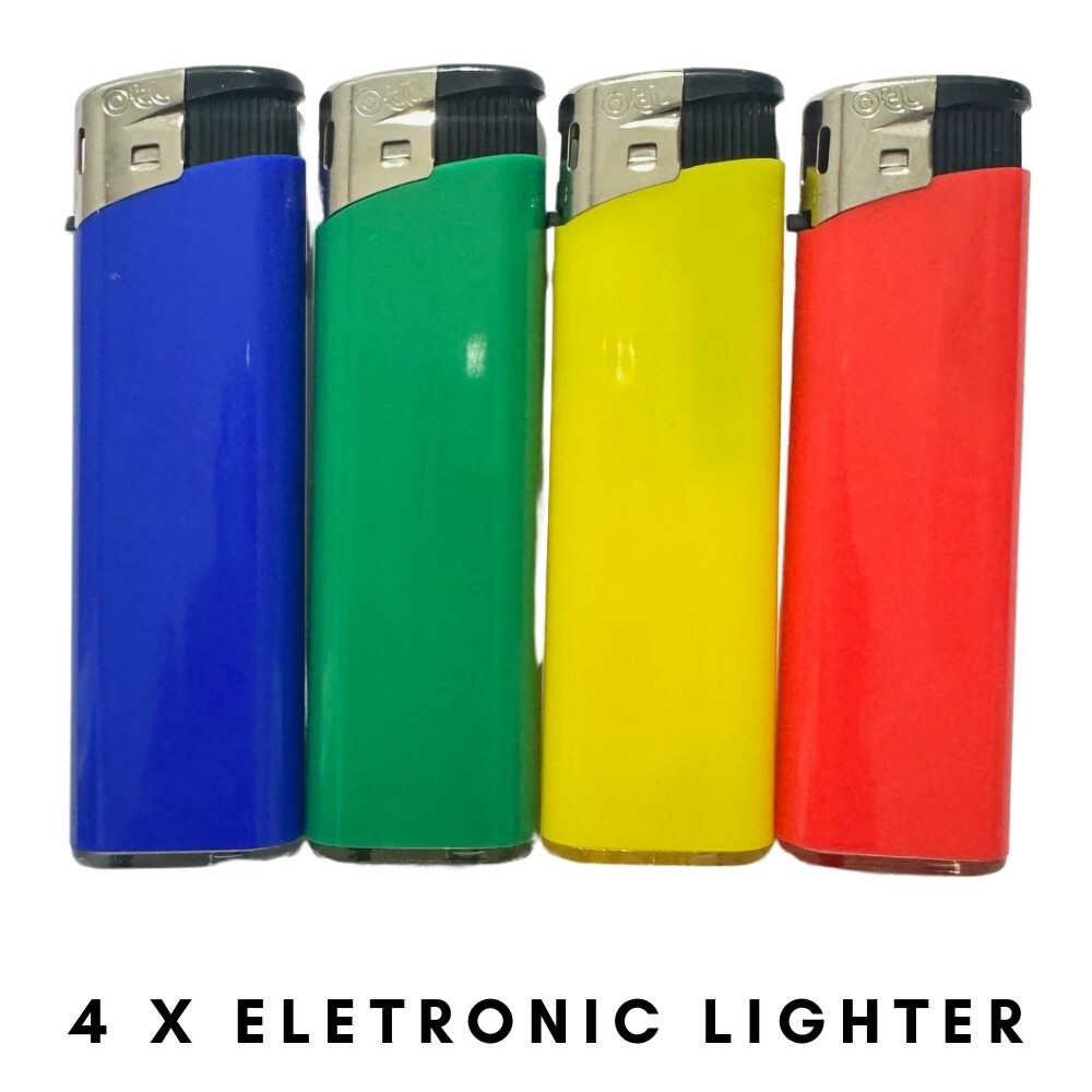 4 x Electronic Lighters Cigarette Gas Lighter Refillable Assorted ...