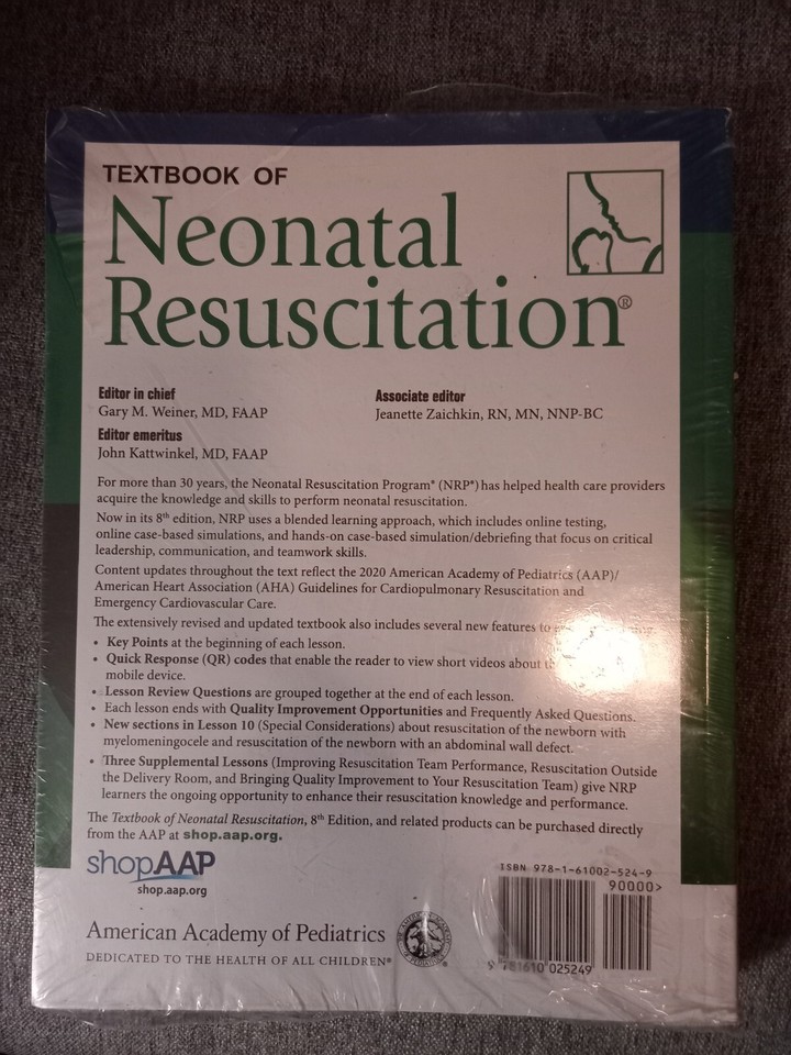 Textbook of Neonatal Resuscitation American Heart Association 8th ...