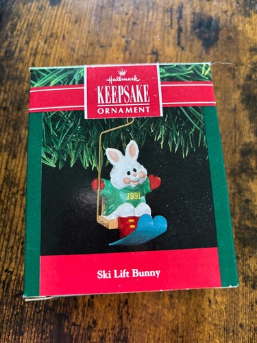 Hallmark 1991 Ski Lift Bunny Rabbit Christmas Ornament | eBay