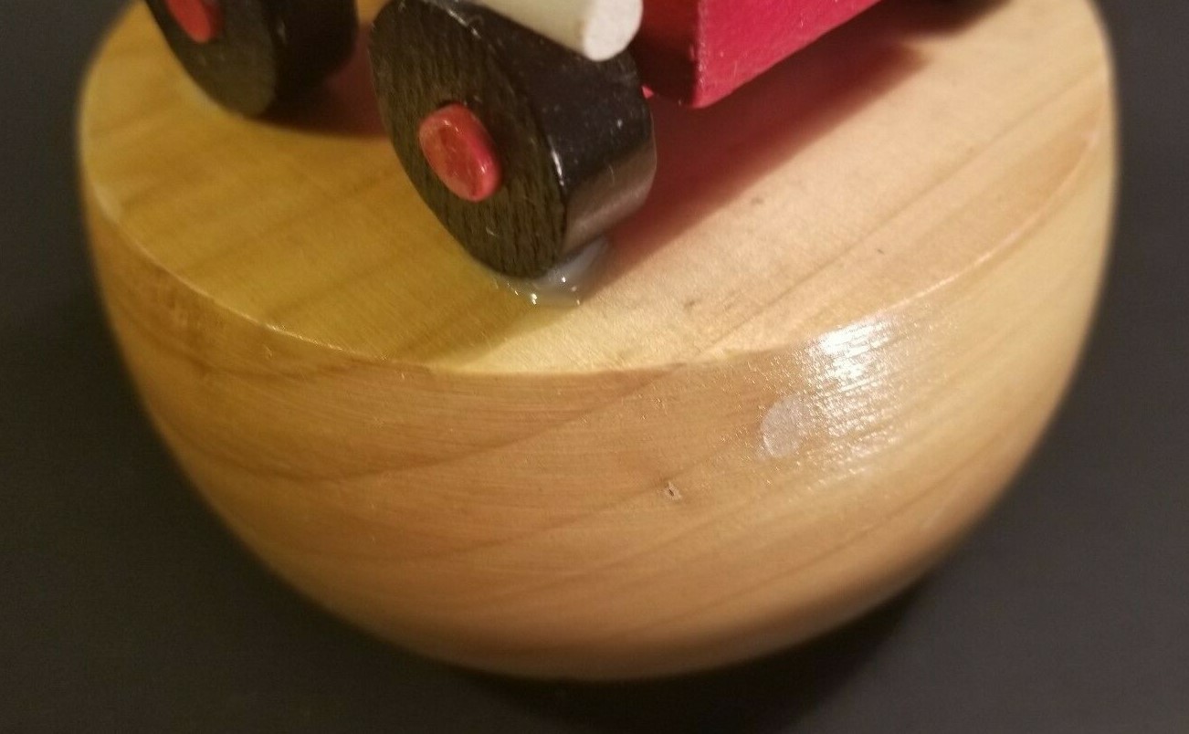 Vintage Wooden Music Box Firefighter Boy in his Truck | eBay
