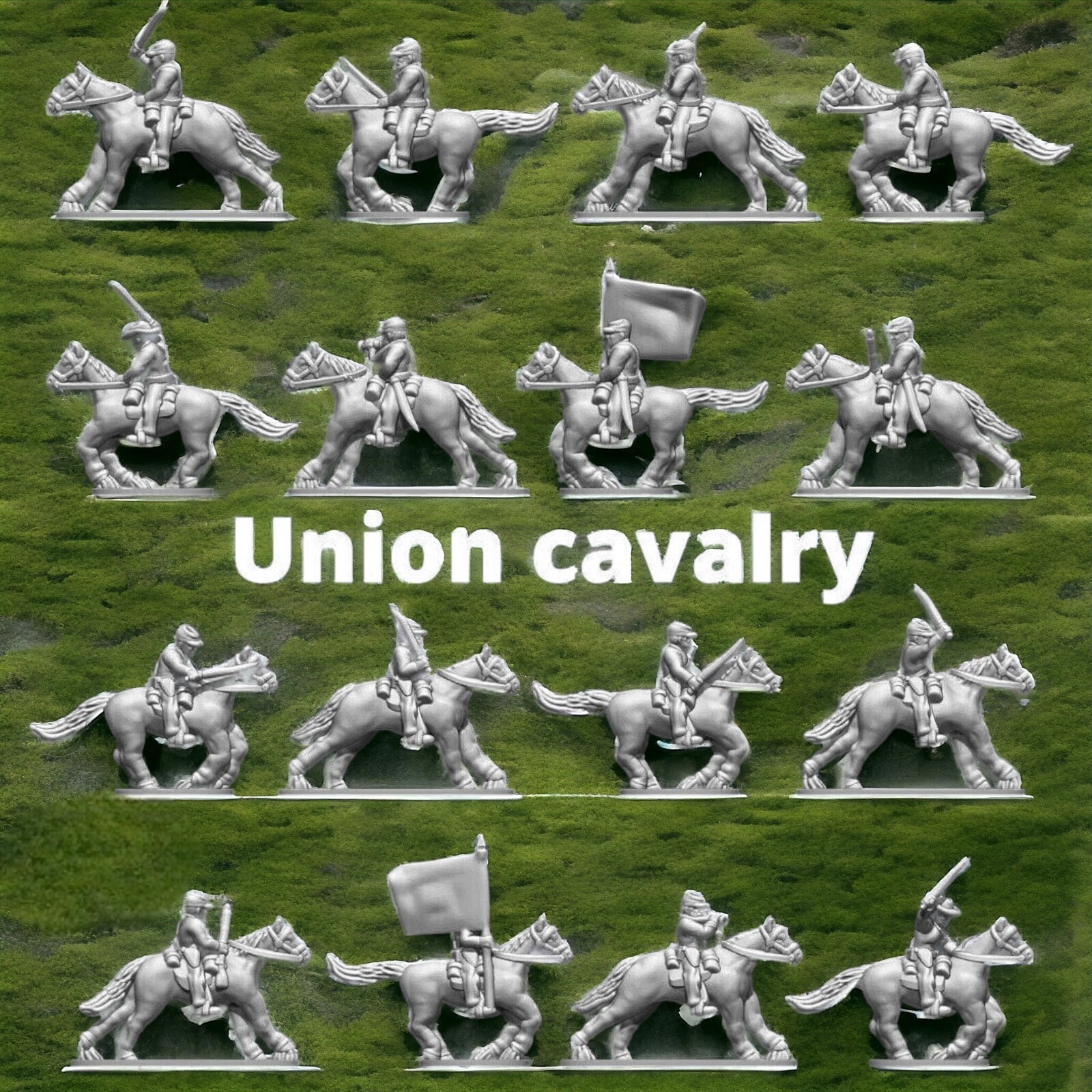 Civil War Union Cavalry X8: 15mm Wargames and Diorama Miniatures | eBay