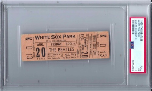 Beatles Concert Full Ticket August 20 1965 Chicago White Sox Comiskey ...