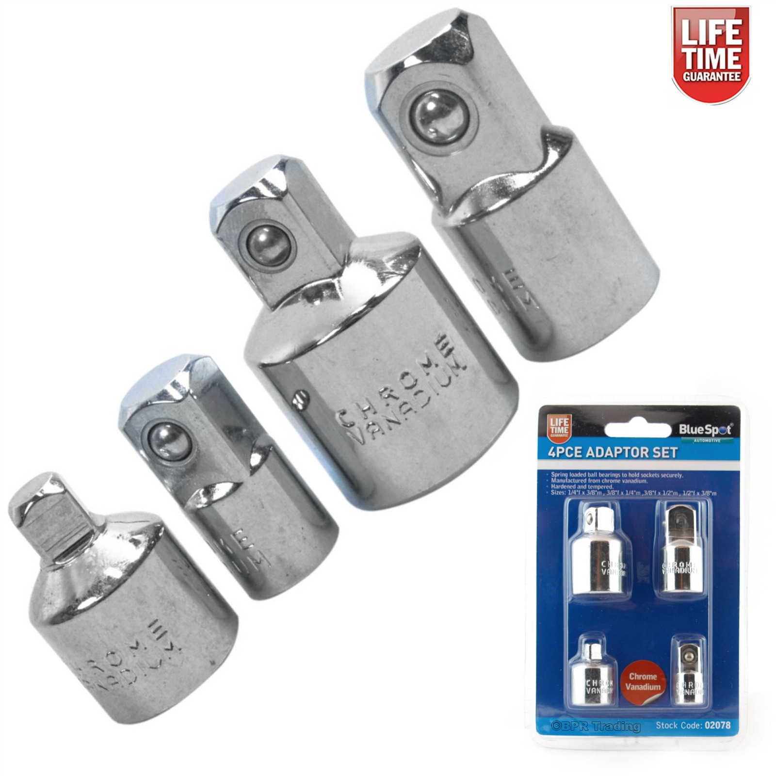 Blue Spot 4pce Socket Reducer Adaptor Set, Converter Set 1/4" - 3/8 ...