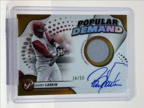 BARRY LARKIN 2024 TOPPS PRISTINE POPULAR DEMAND PATCH GOLD AUTO /50 ...