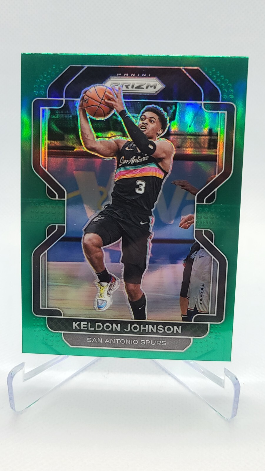2021-22 Panini Prizm Green Prizm Keldon Johnson San Antonio Spurs #210 SP | eBay