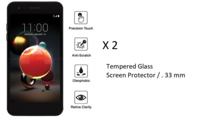 2 x Tempered Glass Screen Protector for LG Phoenix 4 LM-X210APM (2018 ...
