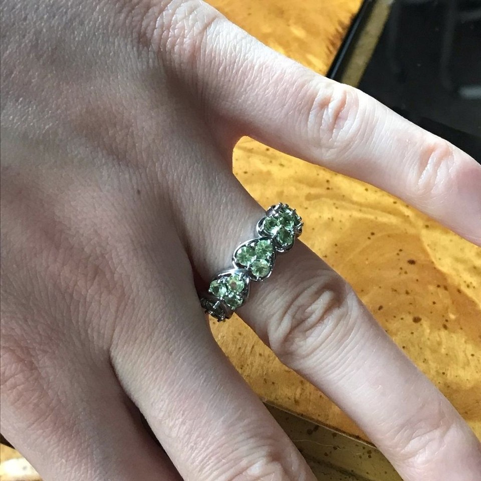 Natural Arizona Peridot Sterling Silver Heart Ring Size 7 | eBay
