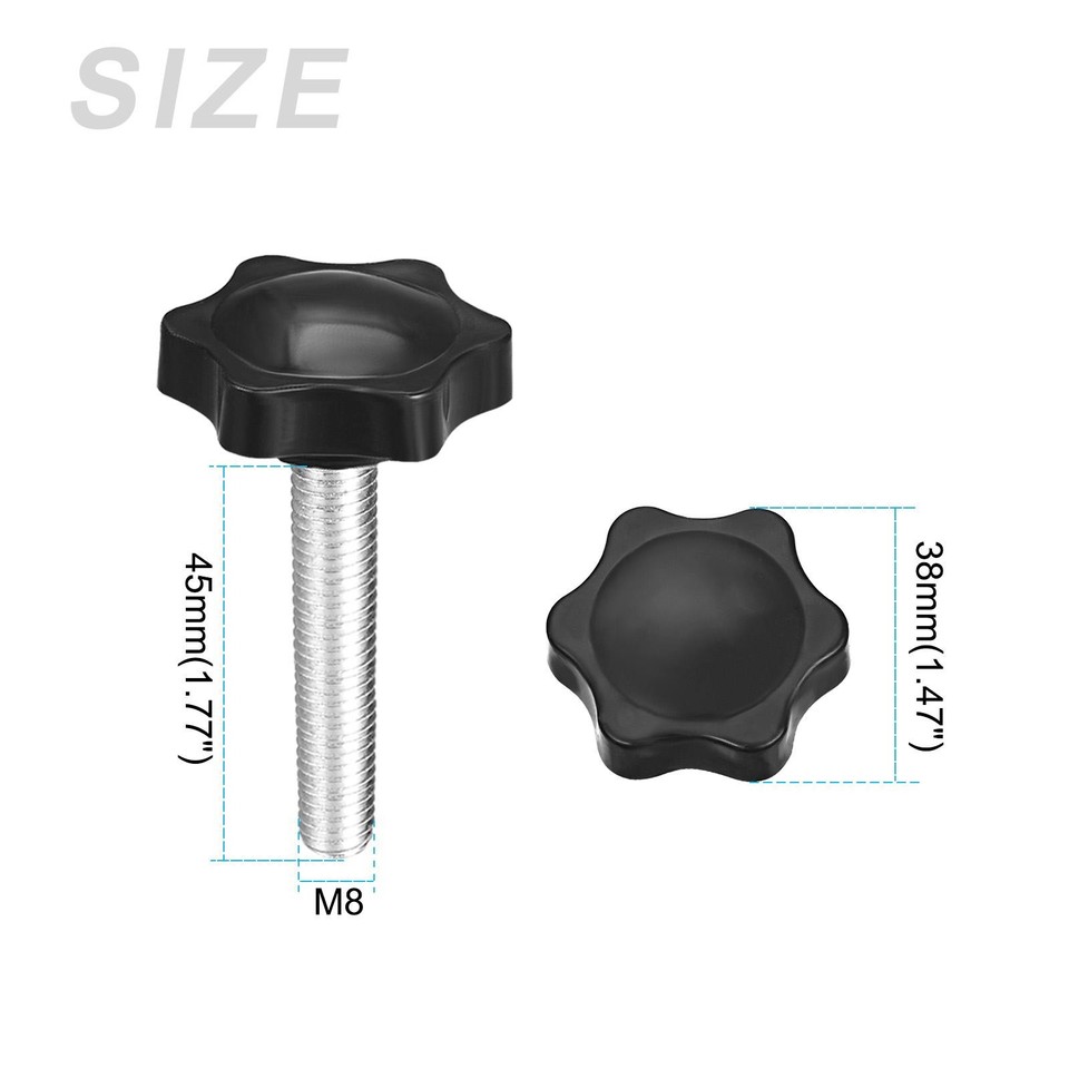 Clamping Handle Screw Knobs (M8x45mm) 5Pcs, Metal Star-Shape Grip | eBay