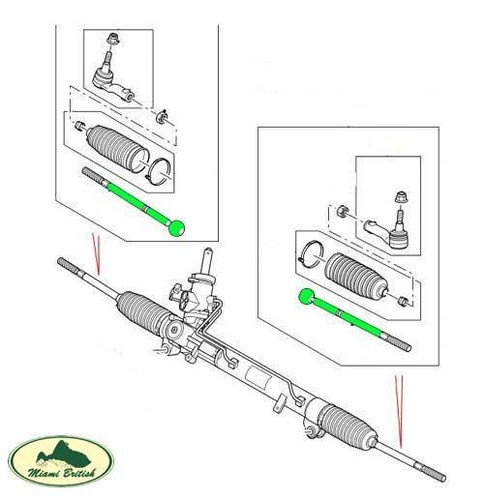 LAND ROVER INNER STEERING TIE ROD END SET x2 RANGE SPORT 06-13 ...