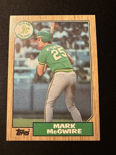 1987 TOPPS MARK MCGWIRE ERROR ROOKIE CARD #366 BLUE CIRCLE YELLOW DOTS ...