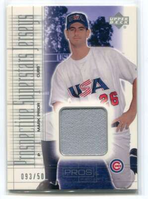 2001 Upper Deck Pros & Prospects 140 Mark Prior Rookie USA Jersey 93/ ...