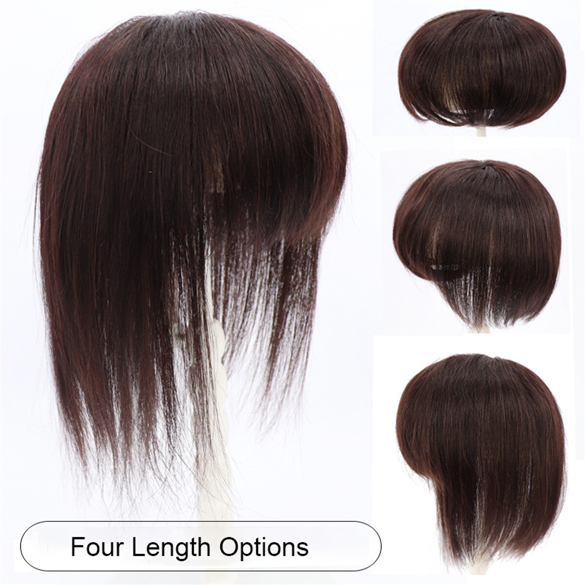 100% Human Hair Topper Large Cover Toupee Clip in Hairpiece Top Pieces ...