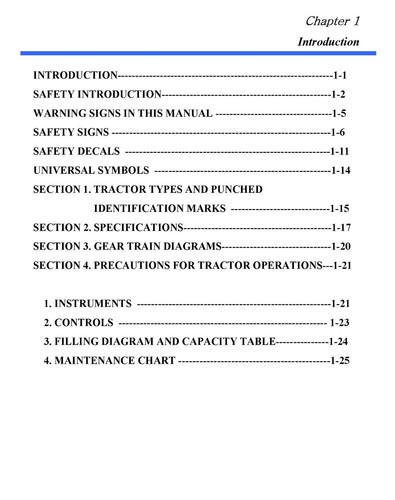TYM T390 T400 T430 T450 DIESEL TRACTOR TECHNICAL SERVICE MANU V1903 ...