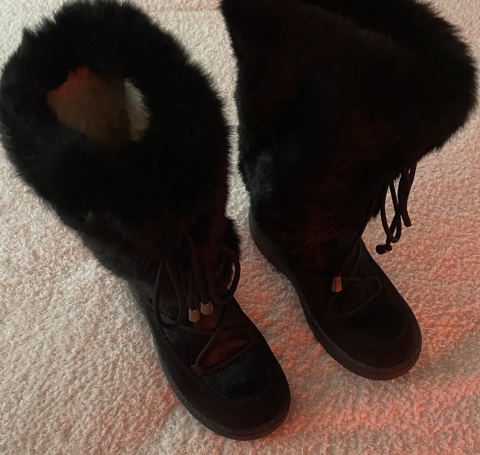 Pajar Scarlet boots fur black Size 38 made in Italy | eBay