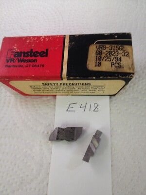 9 NEW V/R WESSON NG 3156L TOP NOTCH GROOVING CARBIDE INSERTS GRADE ...