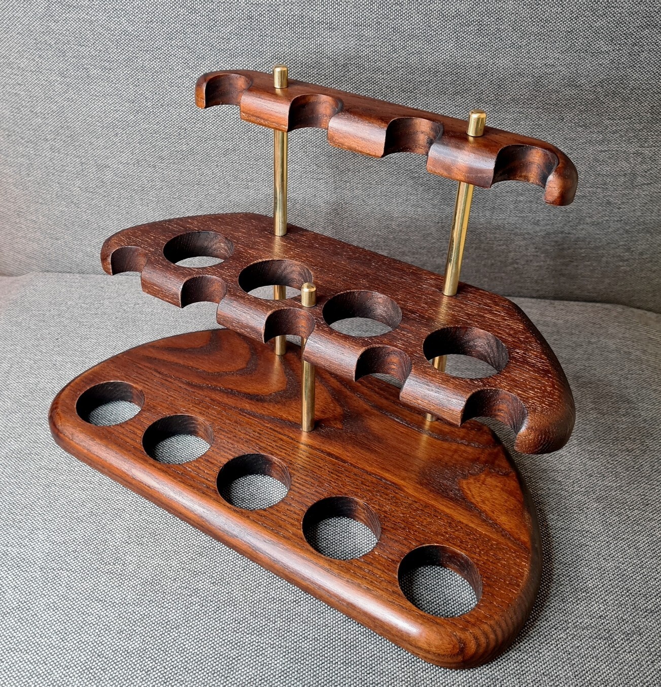 Pipe Stand for 9 Smoking Bowls - Wooden Pipe Holder - Tobacco Pipe Rack ...