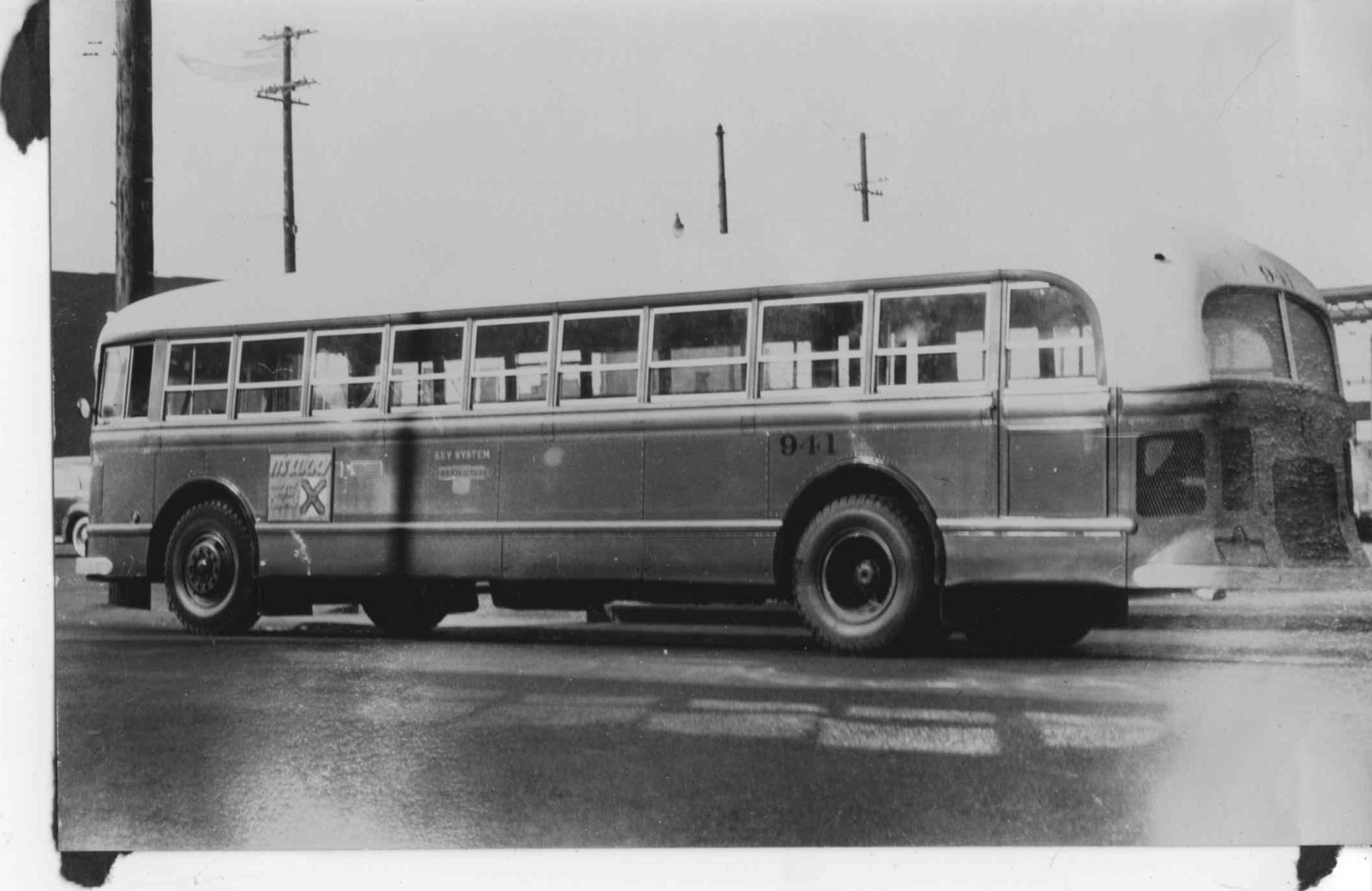 VV781 RP 1948 KEY SYSTEM TRANSIT LINES BUS #941 @ SPRR DEPOT 16th ST | eBay