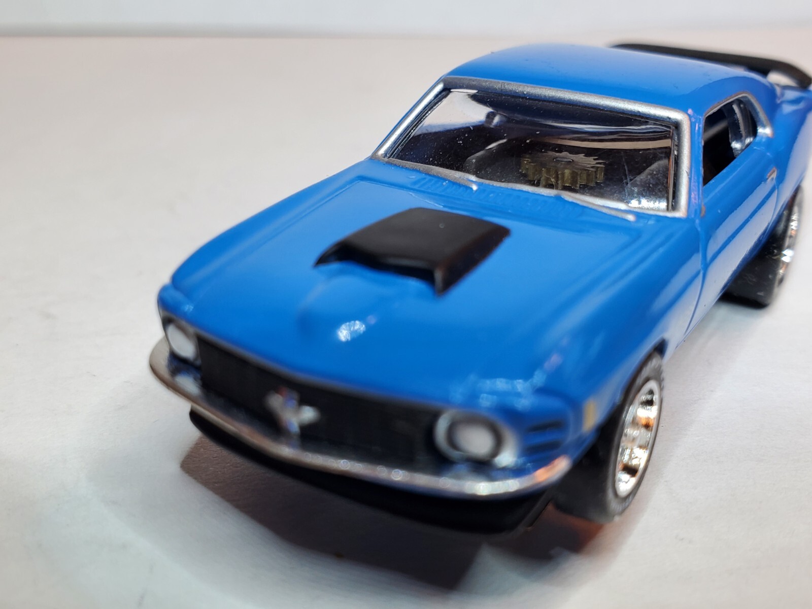 70 MUSTANG BOSS 429 AW CHASSIS TJET HO Slot CHROME WIRE RIM LETTERED ...