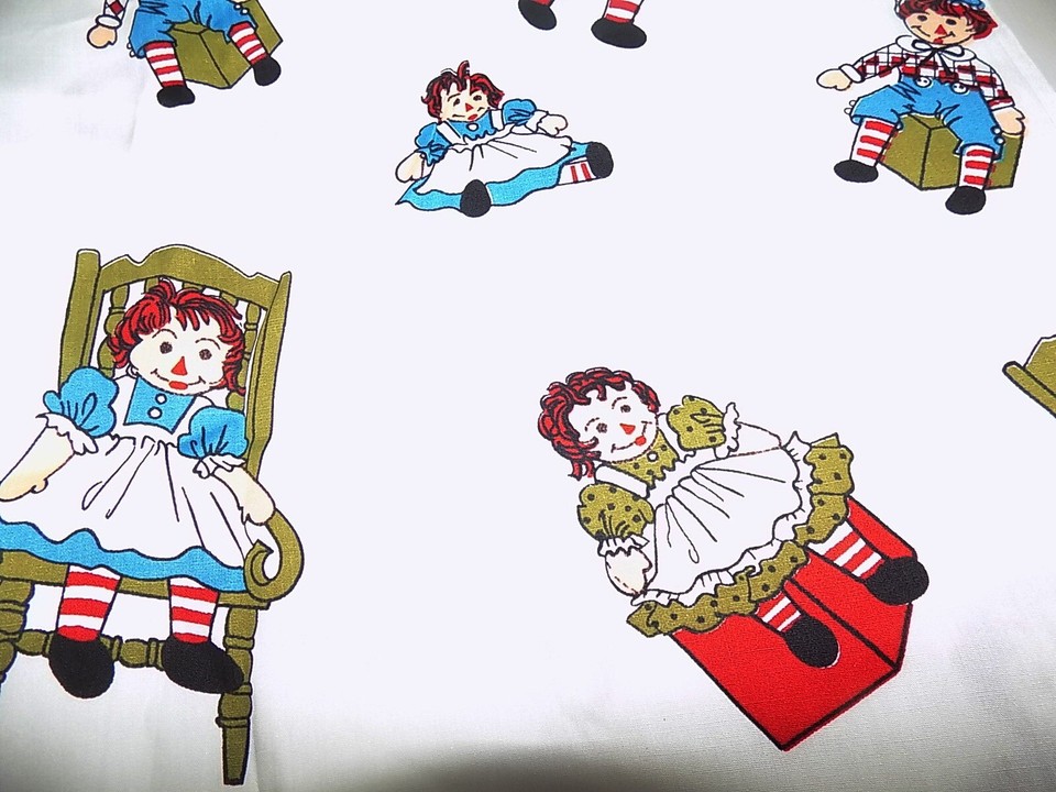 Vintage Cotton Raggedy Ann & Andy Fabric 3 Yards Plus 43 1/2" Wide | eBay