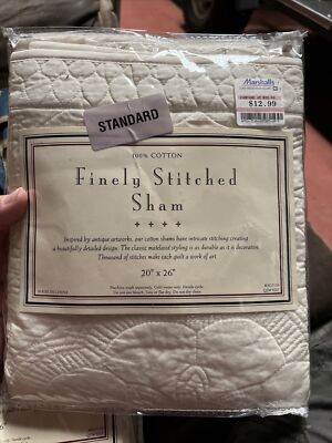 Finely Stitched Sham 100 Percent Cotton 20x26 From Marshalls | eBay