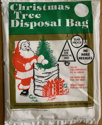 VINTAGE 1988 Christmas Tree Disposal Bag 90" x 144" *NEW | eBay