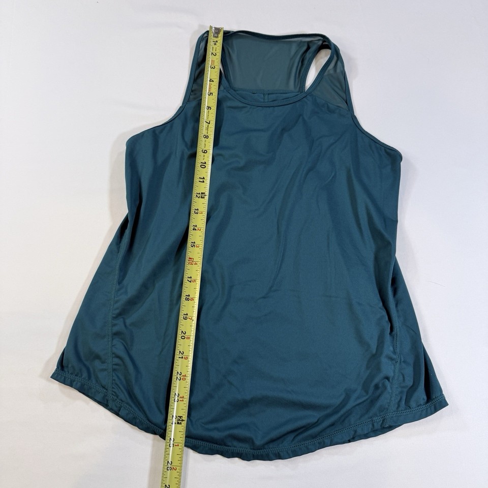 Women’s Racerback Twist Back Athletic Tank Top Teal Lightweight Workout ...