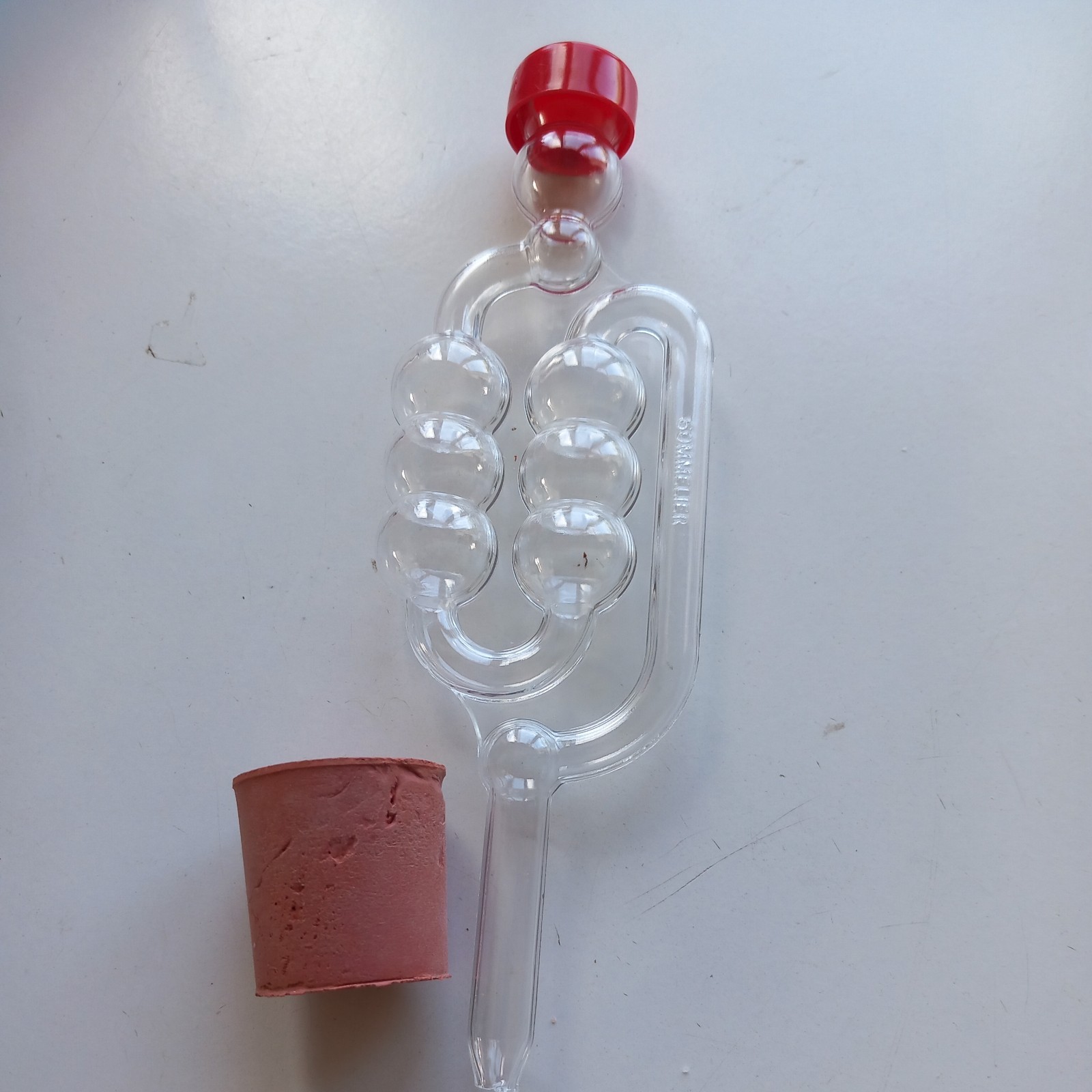 1 X Fermentation Bubbler Airlock & Bored Rubber Bung for Demijohn | eBay UK