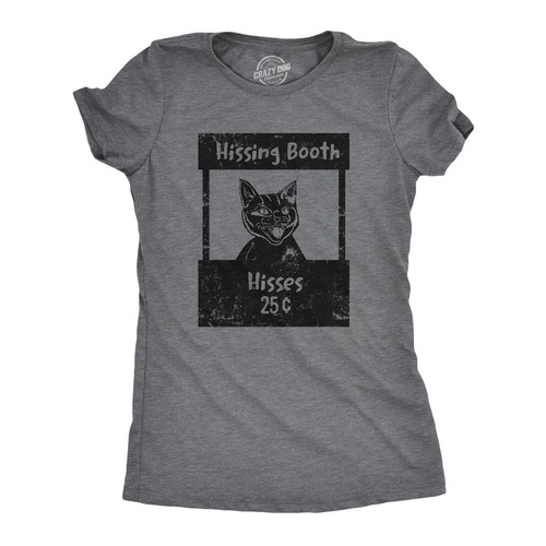 Womens Hissing Booth T Shirt Funny Mean Kitten Hiss Joke Tee for Ladies ...