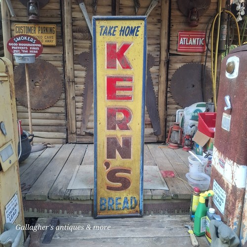 VINTAGE Large 53x13 KERNS SIGN OLD BREAD BAKERY FOOD STORE GENERAL ...