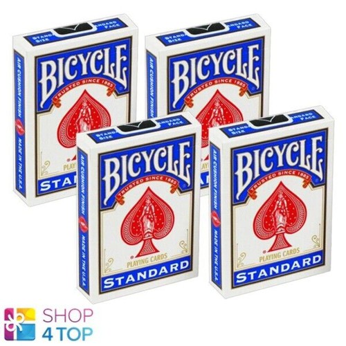 4 Decks Bicycle Double Back No Face Cards Blue Red Magic Tricks ...