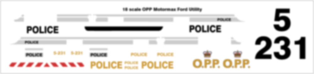 1:18 ONTARIO PROVINCIAL POLICE OPP DECALS - MOTORMAX 2015 FORD UTILITY ...