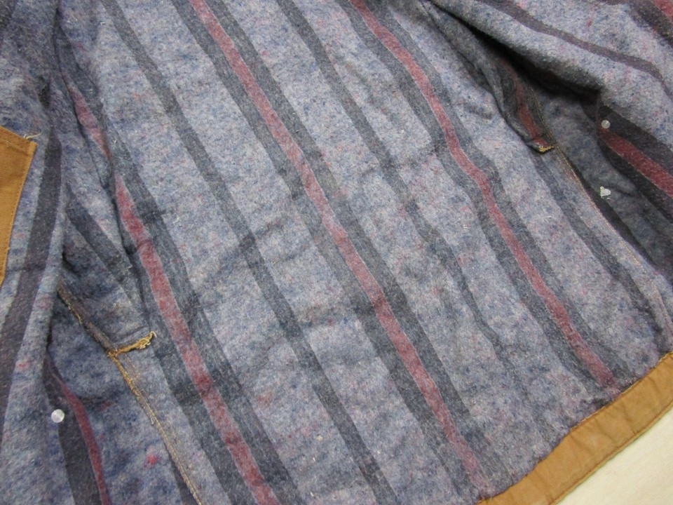 Vintage Carhartt Duck Chore Work Jacket Distressed (42L) Blanket Brown ...