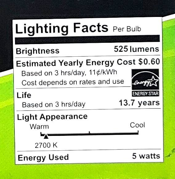 MaxLite 60W 5W-LED BA10 Lightbulb 2700K Soft White 525 Lumens Dimmable ...