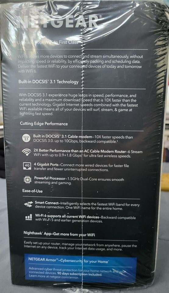 NETGEAR NIGHTHAWK- AX6 [AX2700] WiFi Router / Modem Combo (MODEL CAX30 ...