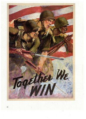 Together We Win WWII Propaganda Poster From Smithsonian Vintage 1995 ...