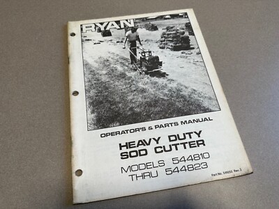 Ryan Heavy Duty SodCutter Op's & Parts Manual Book Sod Cutter Turf ...